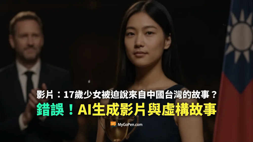 【錯誤】17歲少女被迫說來自中國台灣的故事？AI生成影片與虛構故事 - 客新聞 HakkaNews